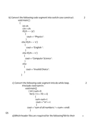 Sample Paper 2 Class XI (Computer Science) | PDF | Programming Languages | Computing