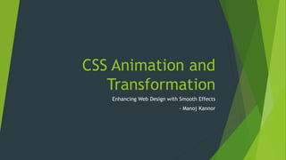 CSS Animation and Transformation.pdfijiou | PPT