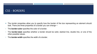 Css borders | PPTX