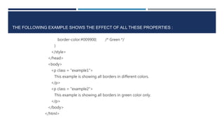 Css borders | PPTX