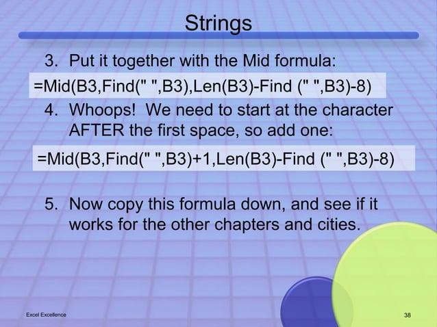 Excel Excellence (Microsoft Excel training that "sticks"): Formulas | PPT