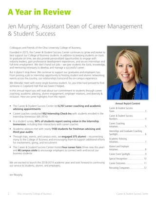 Annual Report 2017-2018, Career & Student Success | PDF