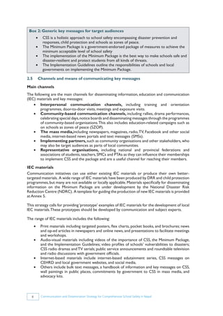 Communication and Dissemination Strategy on Comprehensive School Safety ...