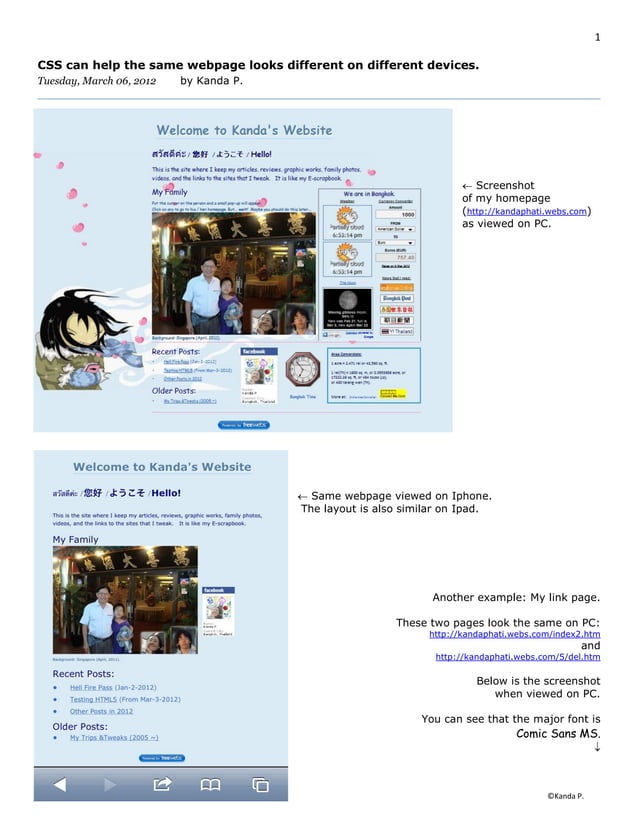 CSS can help the same webpage looks different on different devices | PDF