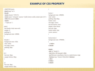 CSS – CASCADING STYLE SHEET - MY_PPT.pptx
