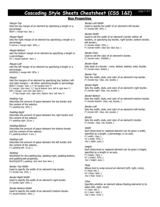 csscheatsheet.pdf | Web Design and HTML | Internet