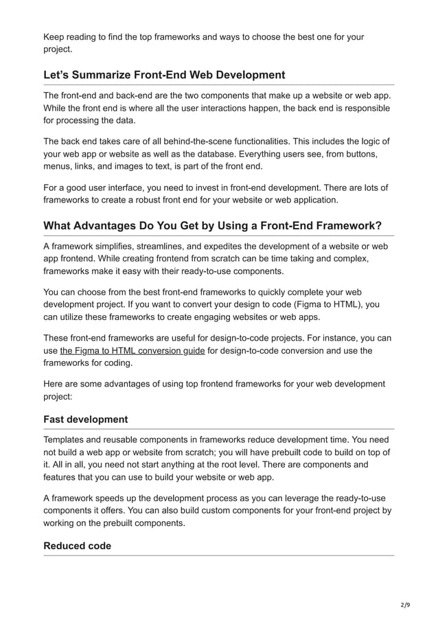 Top Front-End Frameworks For Your Web Development Projects.pdf