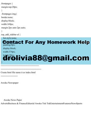 Css code for a awoko newspaper html website which provides busines.pdf