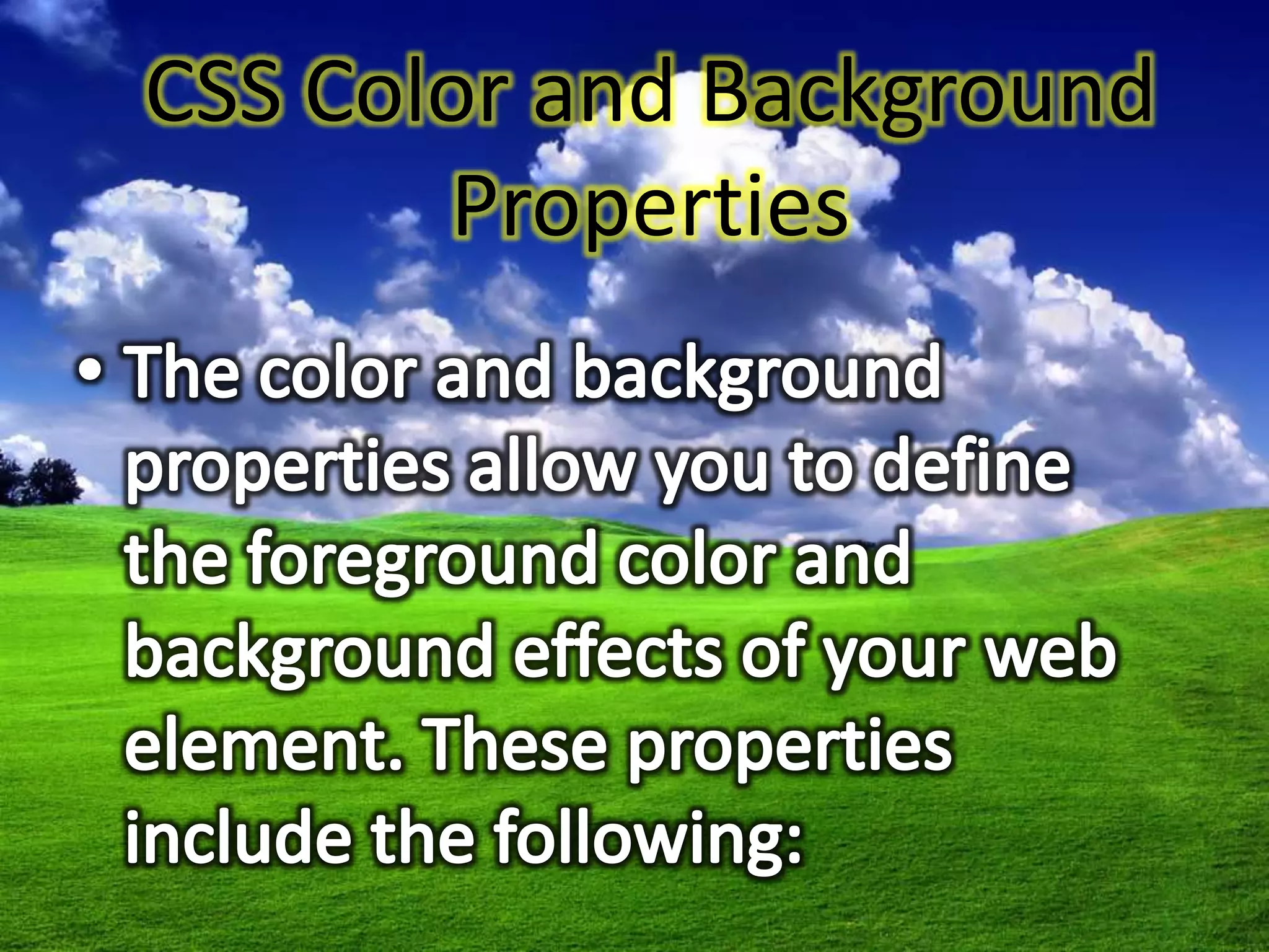 Css color and background properties | PPTX