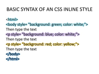 Css color and background properties | PPT