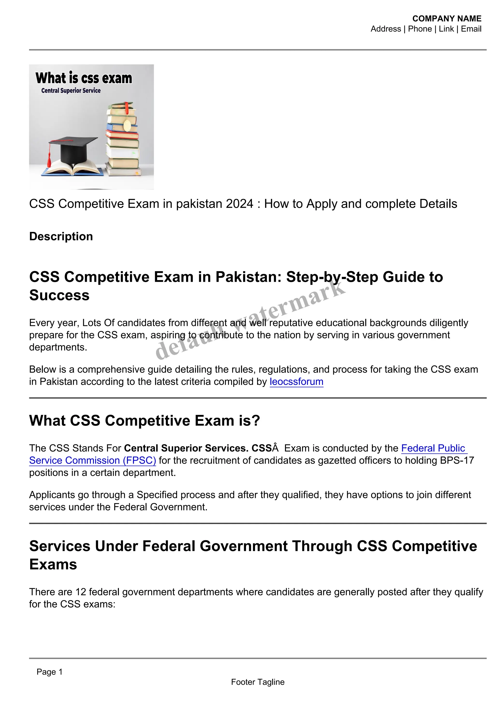CSS Competitive Exam in pakistan 2024 _ How to Apply and complete ...