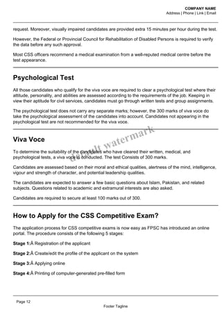 CSS Competitive Exam in pakistan 2024 _ How to Apply and complete Details.pdf | Standardized ...