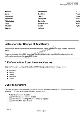 CSS Competitive Exam in pakistan 2024 _ How to Apply and complete Details.pdf | Standardized ...