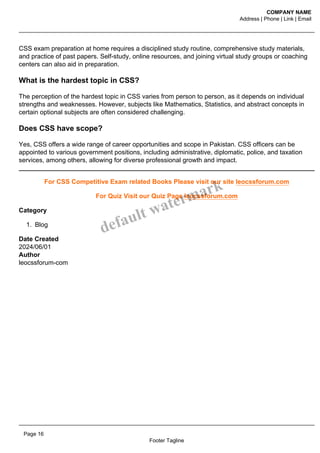 CSS Competitive Exam in pakistan 2024 _ How to Apply and complete ...