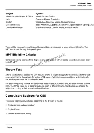 CSS Competitive Exam in pakistan 2024 _ How to Apply and complete ...