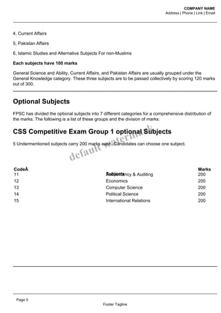 CSS Competitive Exam in pakistan 2024 _ How to Apply and complete ...