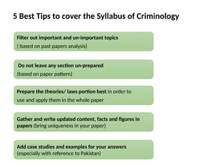 AN OVERVIEW OF CSS CRIMINOLOGY SYLLABUS | PPTX