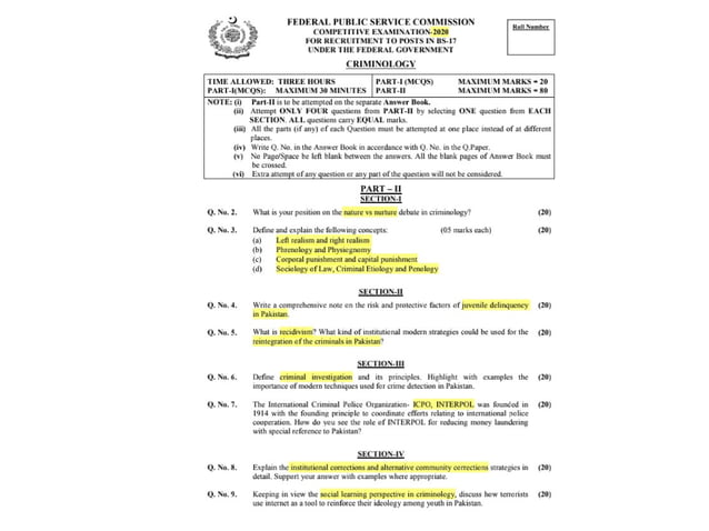 AN OVERVIEW OF CSS CRIMINOLOGY SYLLABUS | PPTX