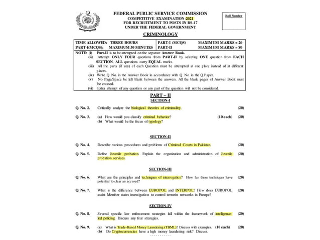 AN OVERVIEW OF CSS CRIMINOLOGY SYLLABUS | PPTX