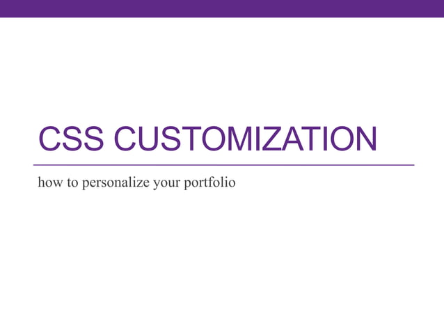 CSS Customization | PPT
