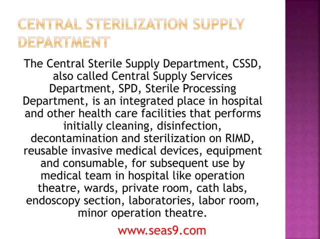 Hospital CSSD | PPTX | Healthcare Industry | Industries