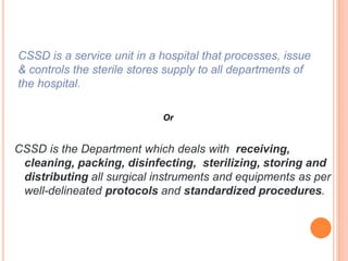 Central Sterile & Supply Department (CSSD) | PPTX