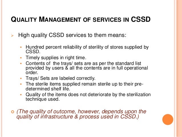 Central Sterile & Supply Department (CSSD)