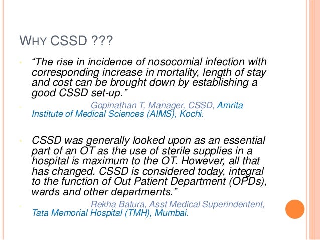 Central Sterile & Supply Department (CSSD)