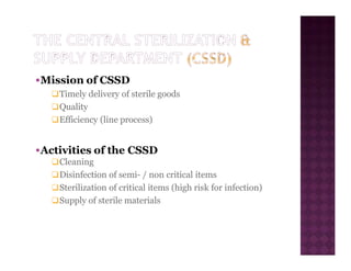 Central sterile supply department in hospitals | PPTX