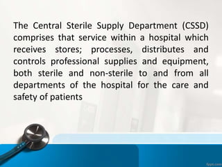 CSSD by Dr Zulfiquer Ahmed Amin | PPTX