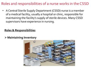 Central Sterile Supply Department (CSSD) | PPTX