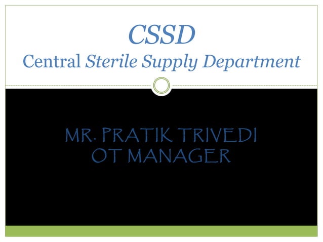 CSSD | PPTX | Healthcare Industry | Industries