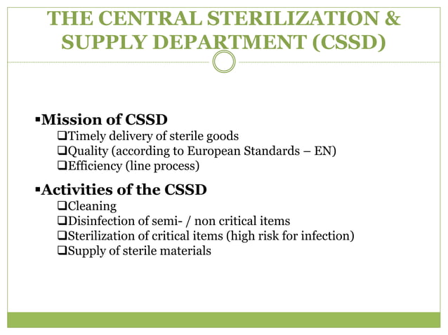 CSSD | PPTX | Healthcare Industry | Industries