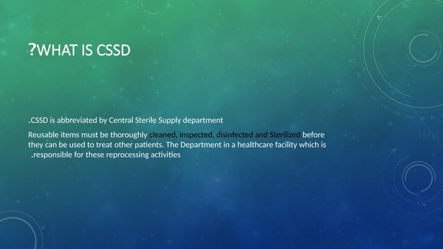 CSSD WORK FLOW.pptx international protocoles | PPTX