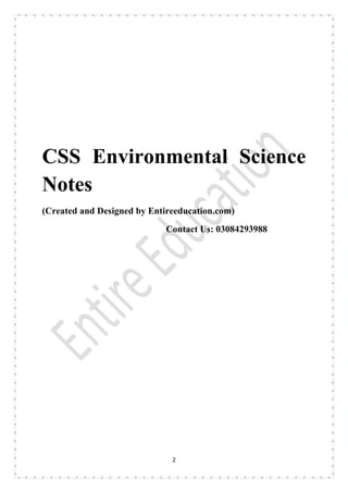 CSS Environmental Sciences | PDF