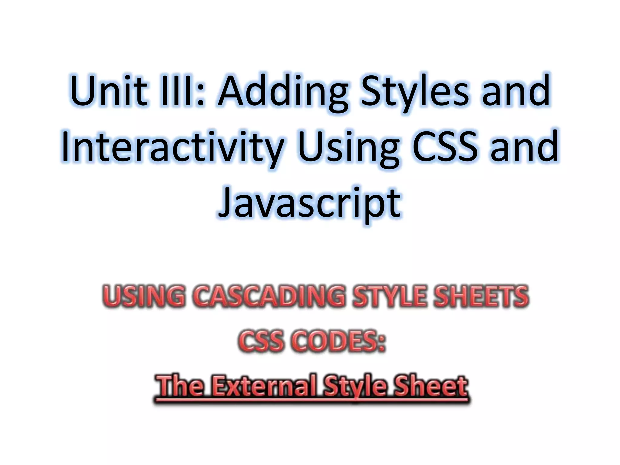 Css External Style Sheet Pptx