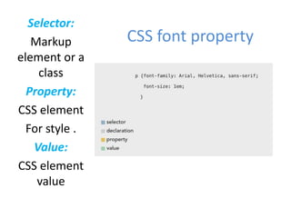 Css font propert | PPTX | Web Design and HTML | Internet