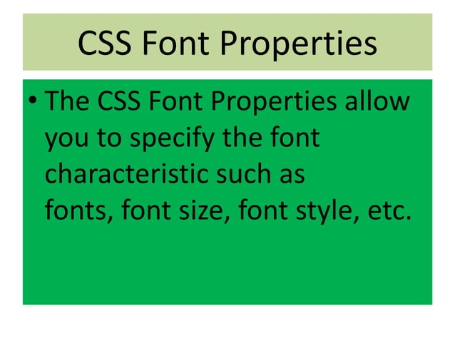 Css Font Properties Ppt