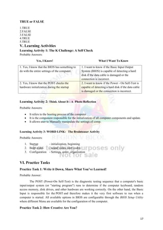 Technology and Livelihood Education: Computer System Servicing Grade 11 Module 3 Quarter 1.pdf