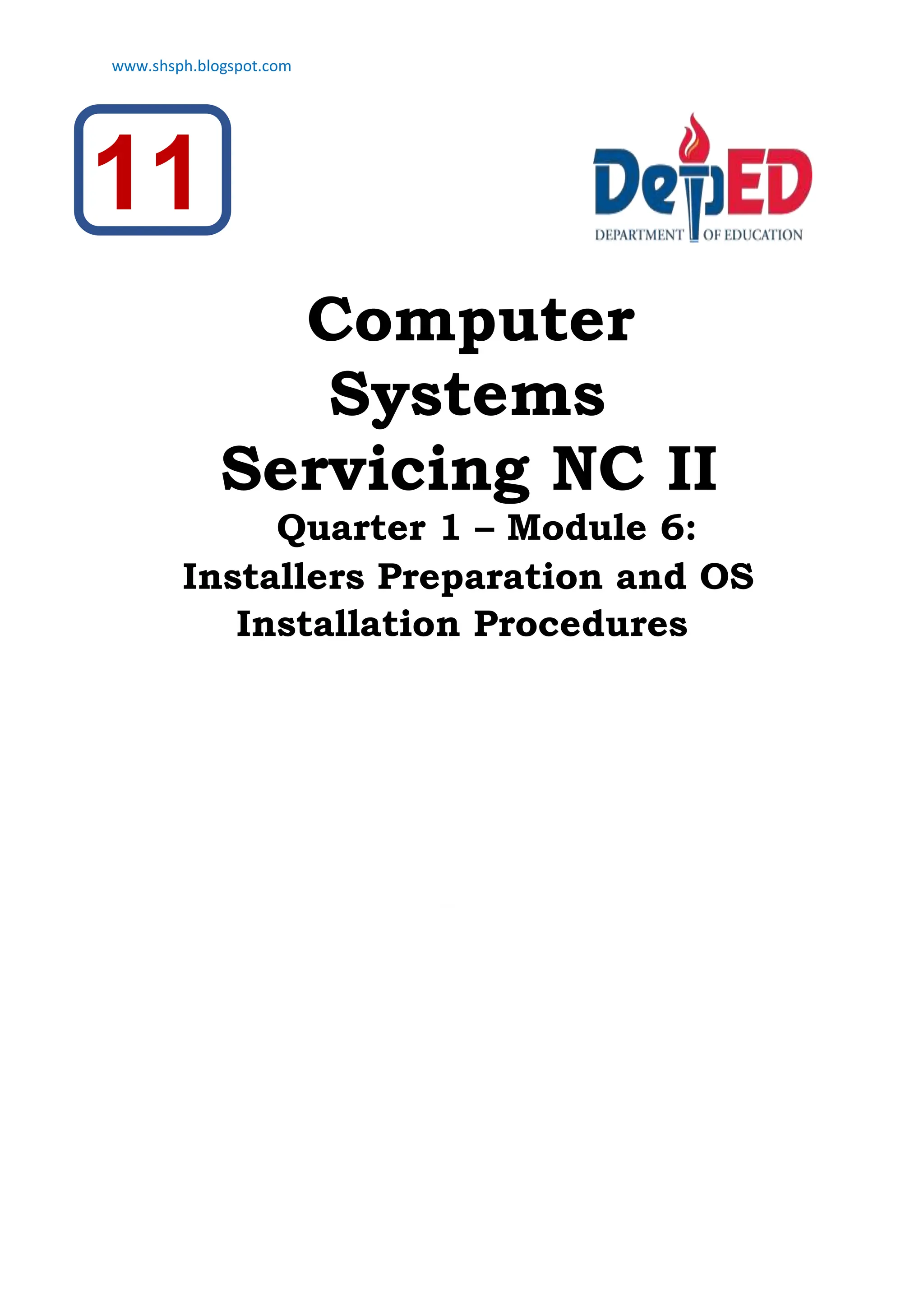 CSS G11 Module 6 Q1 computer systems servicing for grade 12 | PDF
