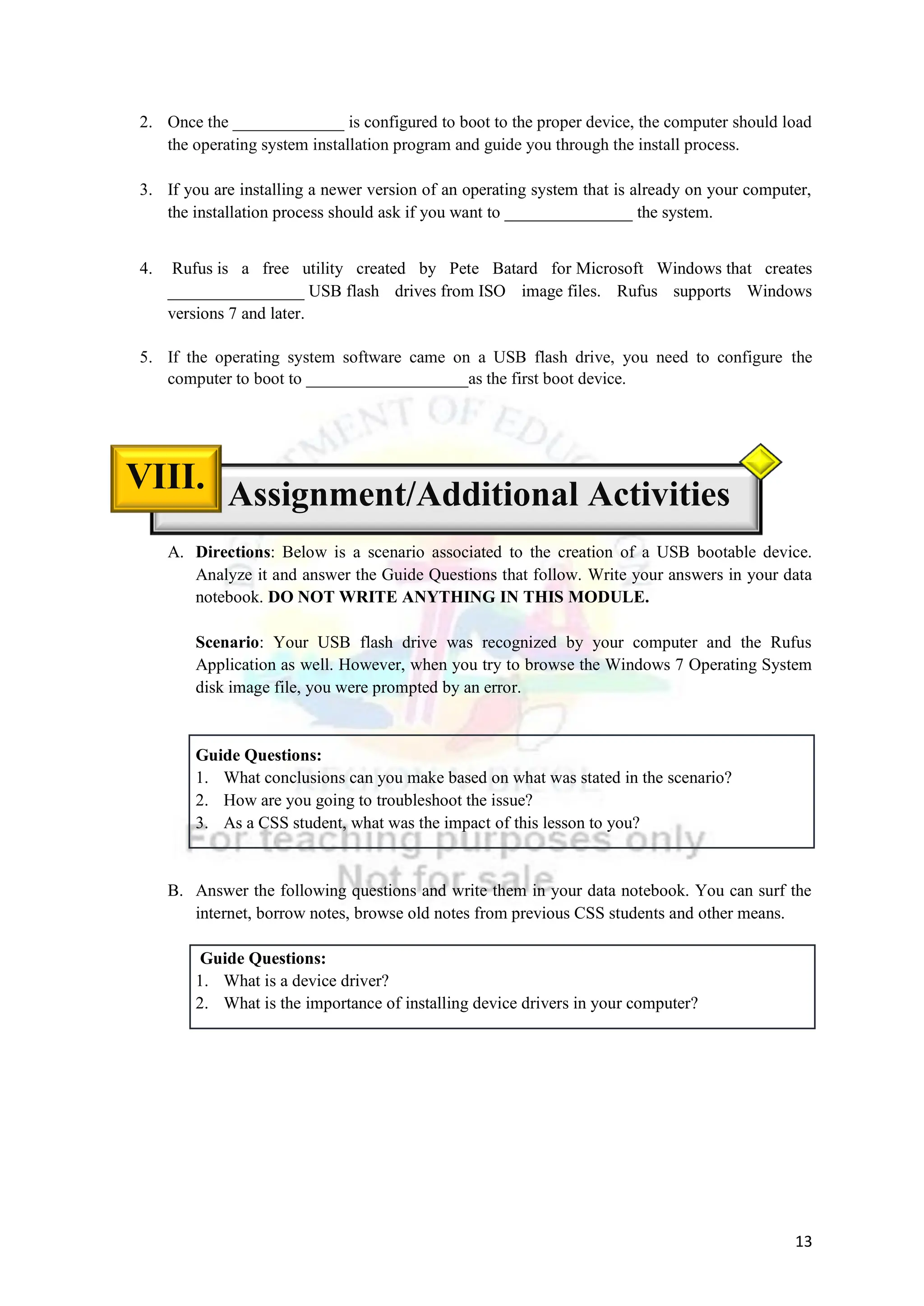 Css G11 Module 6 Q1 Computer Systems Servicing For Grade 12 Pdf