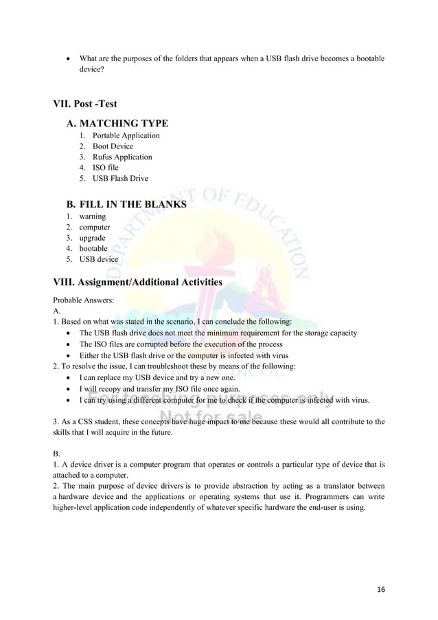 CSS G11 Module 6 Q1 computer systems servicing for grade 12 | PDF