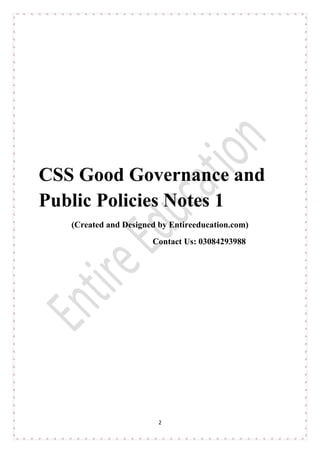 CSS Governance and Public Policies | PDF
