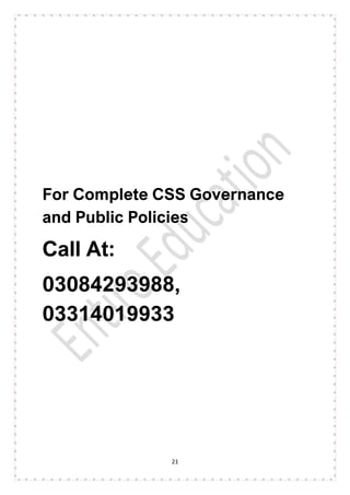 CSS Governance and Public Policies | PDF