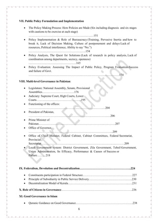CSS Governance and Public Policies | PDF
