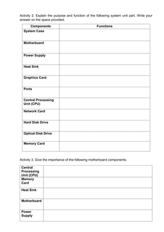 Css grade 11 week 1 | PDF