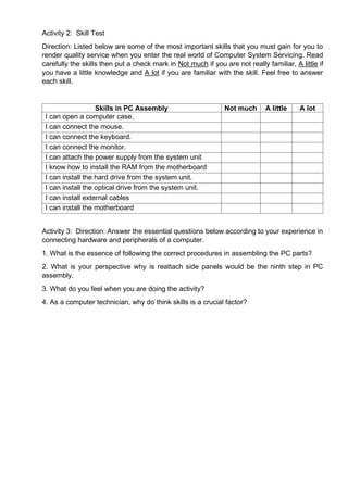 Css grade 11 week 4 | PDF