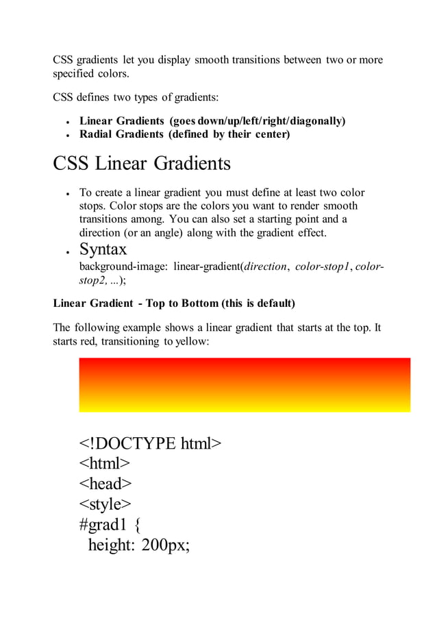 CSS gradients | DOCX