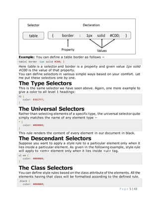 Css handouts (recovered) | PDF