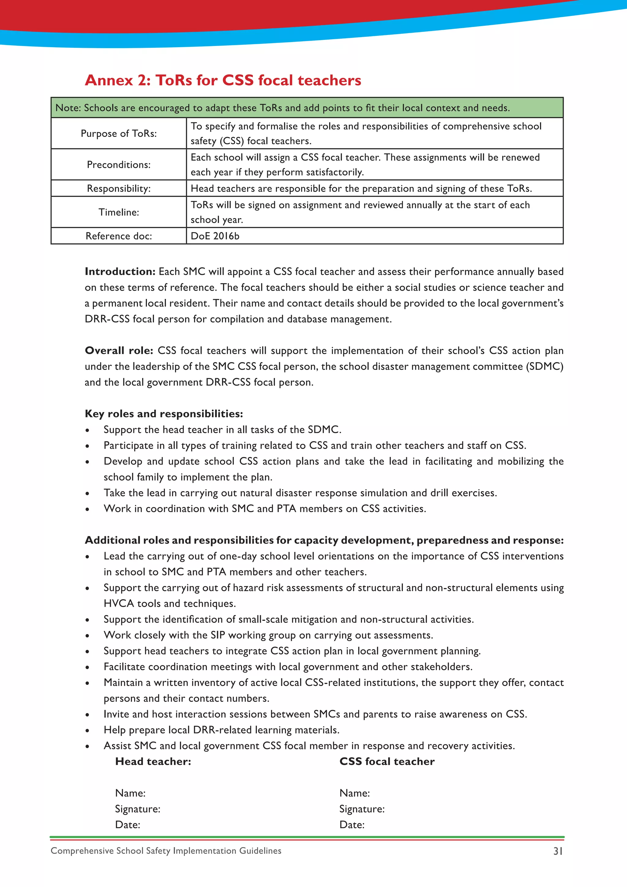 Comprehensive School Safety Implementation Guidelines Nepal (English) | PDF